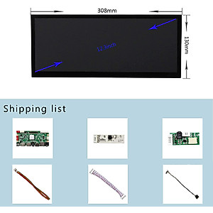 VSDISPLAY 12.3" 12.3 Inch 1920X720 LCD Screen HSD123KPW1-A30 with HD-MI USB SD AV LCD Controller Board VS-56S2