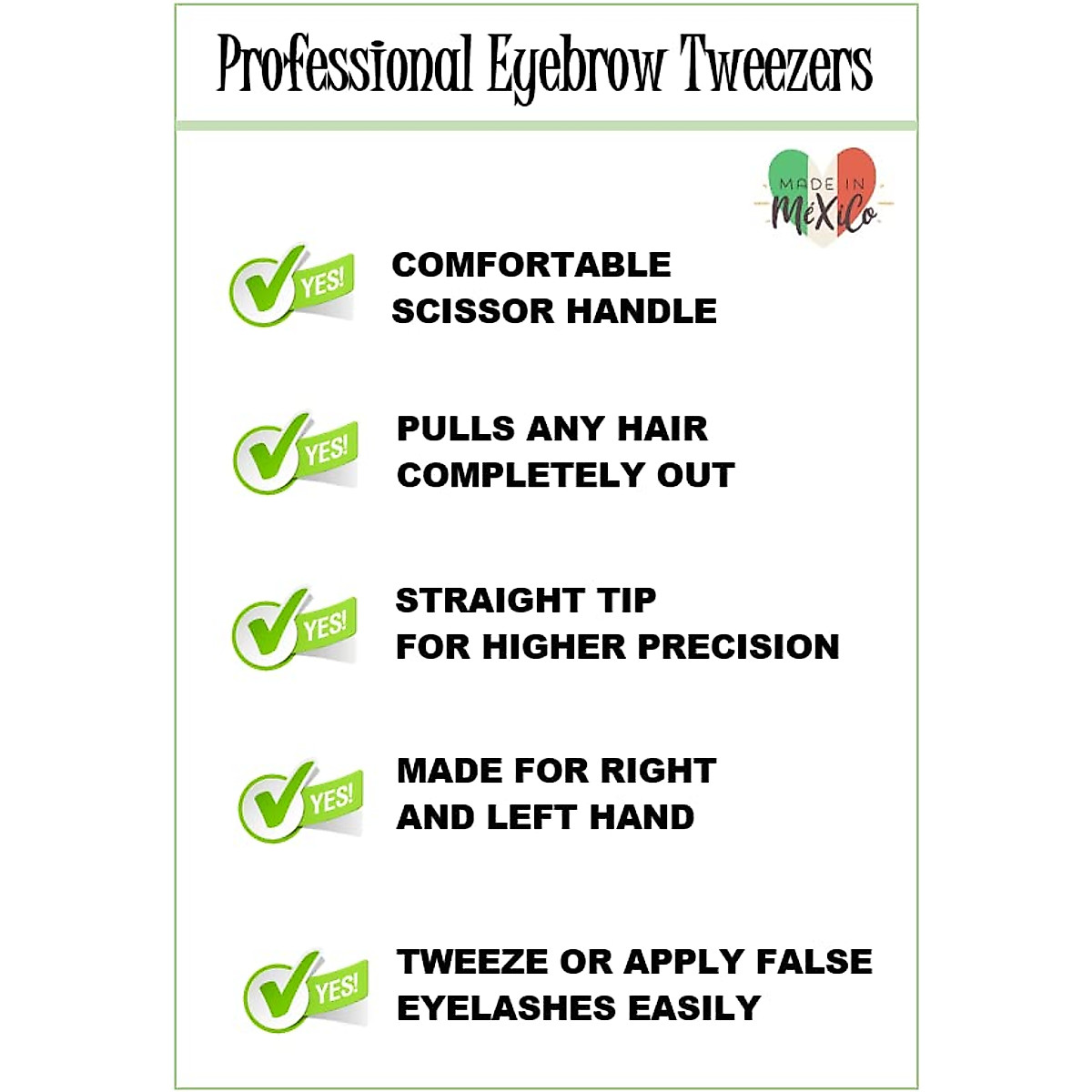 (2 in 1) Less Pain PROFESSIONAL Straight Tip TWEEZERS with Easy Scissor Handle + 2 Eyebrow Brush, GREAT PRECISION TWEEZERS Men/Women; PORTABLE Beauty Tools for Facial Hair, Ingrown Hair, Blackhead