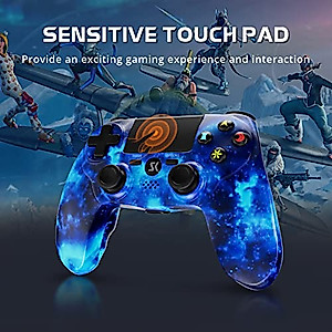 Wireless Controller for PS4, Controller for Sony PlayStation 4, Double Shock 6-Axis Motion Sensor, Sensitive Touch Pad, Built-in Speaker & Stereo Headphone Jack, Compatible with PlayStation 4/Pro/Slim
