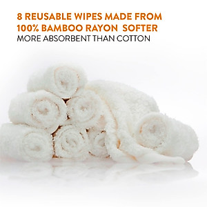 Prince Lionheart Squish Booster Seat with Reusable Baby Washcloths, 3-Point Harness and Dual-Strap System, 1x Booster & 8X Baby Washcloths, Berry Blue (9900)