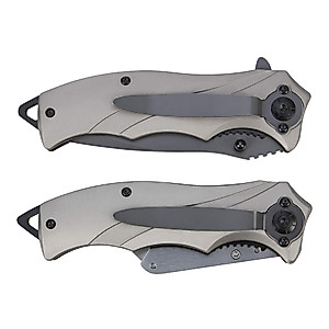 Performance Tool W9371 Hardwood and Aluminum Pocket and Utility Knife Set with Drop Point Blades and Inline Blade Locks and Clips (2 Pieces)