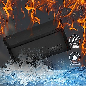 JUGREAT Small Fireproof Bag, Non-itchy Fireproof Money Bag, Fireproof Wallet Bag，Waterproof Safe Bag Set-1 Pack