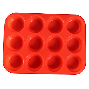 12 Cups Silicone Muffin Moulds Silicone Muffin Pan Cake Tray Silicone Baking Mold Kitchen Utensils for Baking Cake Desserts