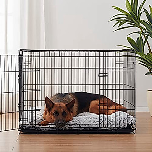 Cozyide Orthopedic Dog Beds for Small Dogs, Non-Slip Pet Bed with Soft Plush, Machine Washable Dog Bed for Crate (18" L x 12" W x 2" Th, Grey)