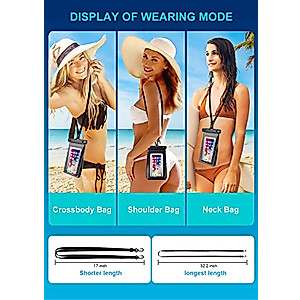 2 pcs Large Waterproof Phone Pouch Floating, Waterproof Bag Case for iPhone 15 14 13 12 11 Pro Max X XR 8 Plus Samsung Up to 7.2'', Water Proof Phone Dry Bag for Boating Swimming Kayaking Vacation