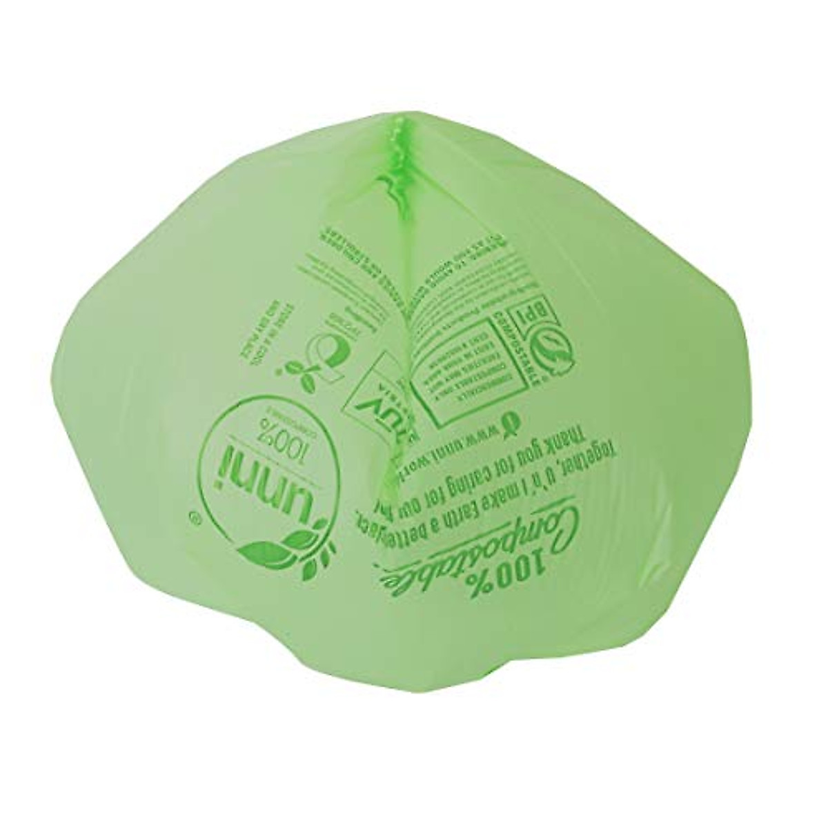 UNNI 100% Compostable Bags, 2.6 Gallon, 9.84 Liter, 100 Count, Extra Thick 0.71 Mil, Samll Kitchen Food Scrap Waste Bags, ASTM D6400, US BPI and Europe OK Compost Home Certified, San Francisco