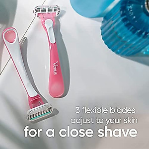 Gillette Venus Sensitive Disposable Razors for Women with Sensitive Skin, Delivers Close Shave with Comfort, 6 Count (Pack of 1)