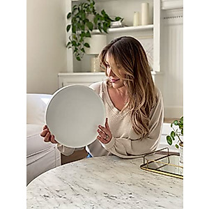 Willowy Matte White Ceramic Pot Saucer - Drainage Tray for 9, 10, 11, 12 Inch Planters + More Sizes