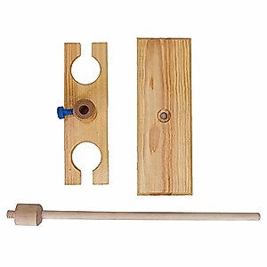 Funnel Stand, 2 Holes Wooden Separating Funnel Stand Holder Adjustable Height Funnel Rack for School Laboratory Experiment Fixing Accessories