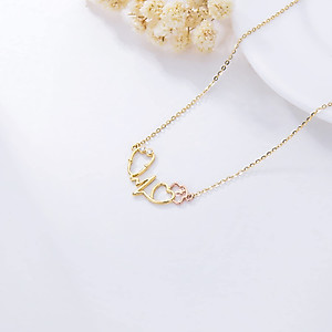 Rikelus 14K Gold Stethoscope Necklace for Women,Real Gold Nurse Doctor Pendant Necklace Jewelry Gifts for Medical Students RN Nurse 16+1+1 inch