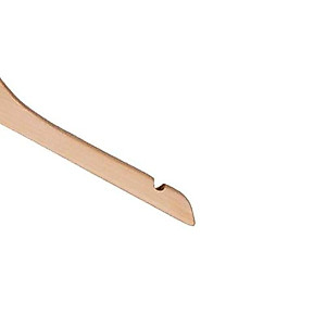NAHANCO 81-17CH20 17" Flat Wood Hanger with Notches, Chrome Hook, Natural (Pack of 20)