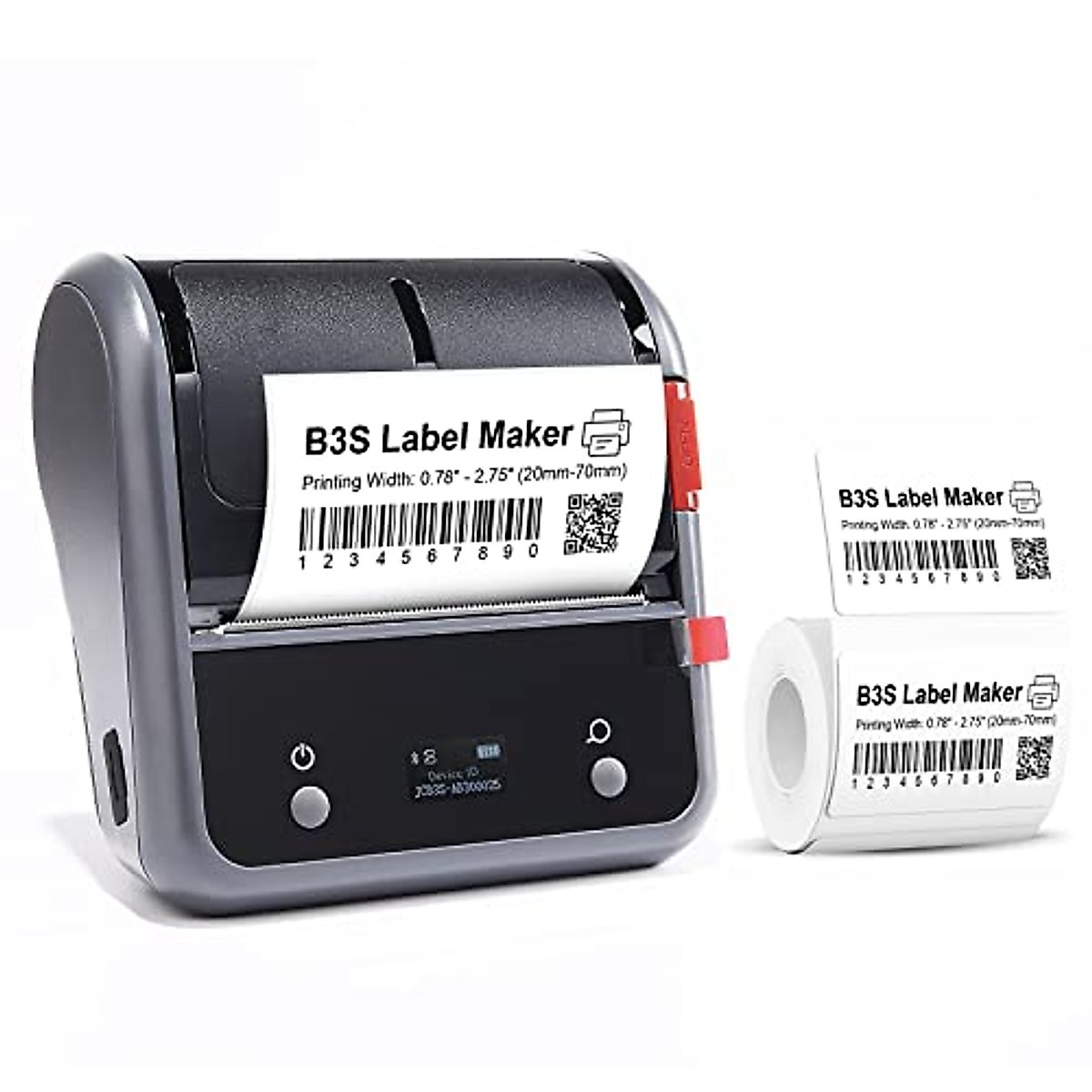 Thermal Label Printer B3S with 3 Inch Labels Tape Bluetooth Business Sticker Label Maker Suitable for Barcode, Price, Address and Storing Compatible with Android iOS and Windows for Home & Office