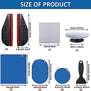 Tallew 20 Pcs Waterproof Car Mirror Film Set, 12 Pcs Waterproof Mirror Film for Car, 2 Pcs Car Side Mirror Rain Guard, 2 Pcs Blind Spot Mirrors 4 Pcs Scraper and Cleaning Cloth for Most Car Truck Suv