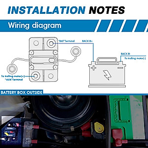 GLOSO Circuit Breaker 50 A E69 for Marine Truck Boat RV Automotive Mid Range Mini T3 Manual Reset Switchable Compact Medium IP66 (50 A)