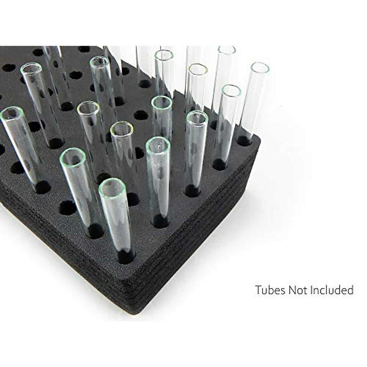 Polar Whale Test Tube Rack Black Foam Storage Rack Organizer Stand Transport Holds 50 Tubes Fits up to 10mm Diameter