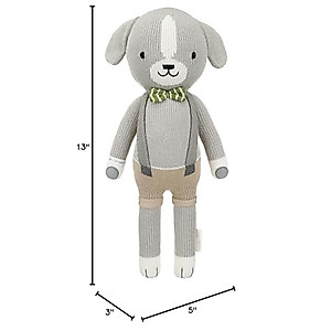 cuddle + kind Noah The Dog Little 13" Hand-Knit Doll – 1 Doll = 10 Meals, Fair Trade, Heirloom Quality, Handcrafted in Peru, 100% Cotton Yarn