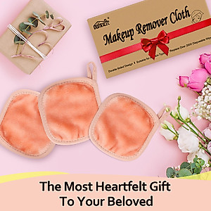 HOMEXCEL Makeup Remover Cloth 12 Pack, Reusable Makeup Remover Pads, Washable Ultra Soft Facial Cleansing Cloths For All Skin Types, 5 X 5 In, Pink
