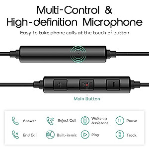 PALOVUE USB C Headphones Earbuds, Type C Magnetic Earphones with Microphone Compatible with Samsung Galaxy S23 S22 S21 Ultra S20 FE Note 20 10 A53 A54, Google Pixel 7 6 5 4, One Plus, Black