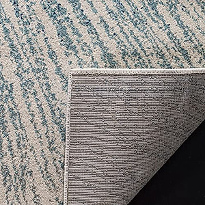 SAFAVIEH Evoke Collection 8' x 10' Royal / Ivory EVK228A Abstract Burst Non-Shedding Living Room Bedroom Dining Home Office Area Rug