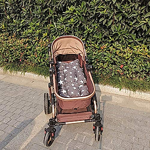 Stroller Liner Insert Car Seat Liner Cover, Infant Reversible Cotton Newborn Cushion pad Universal for Baby Carrier pram, Thick Padding, Non Slip, by DODO NICI Grey Star
