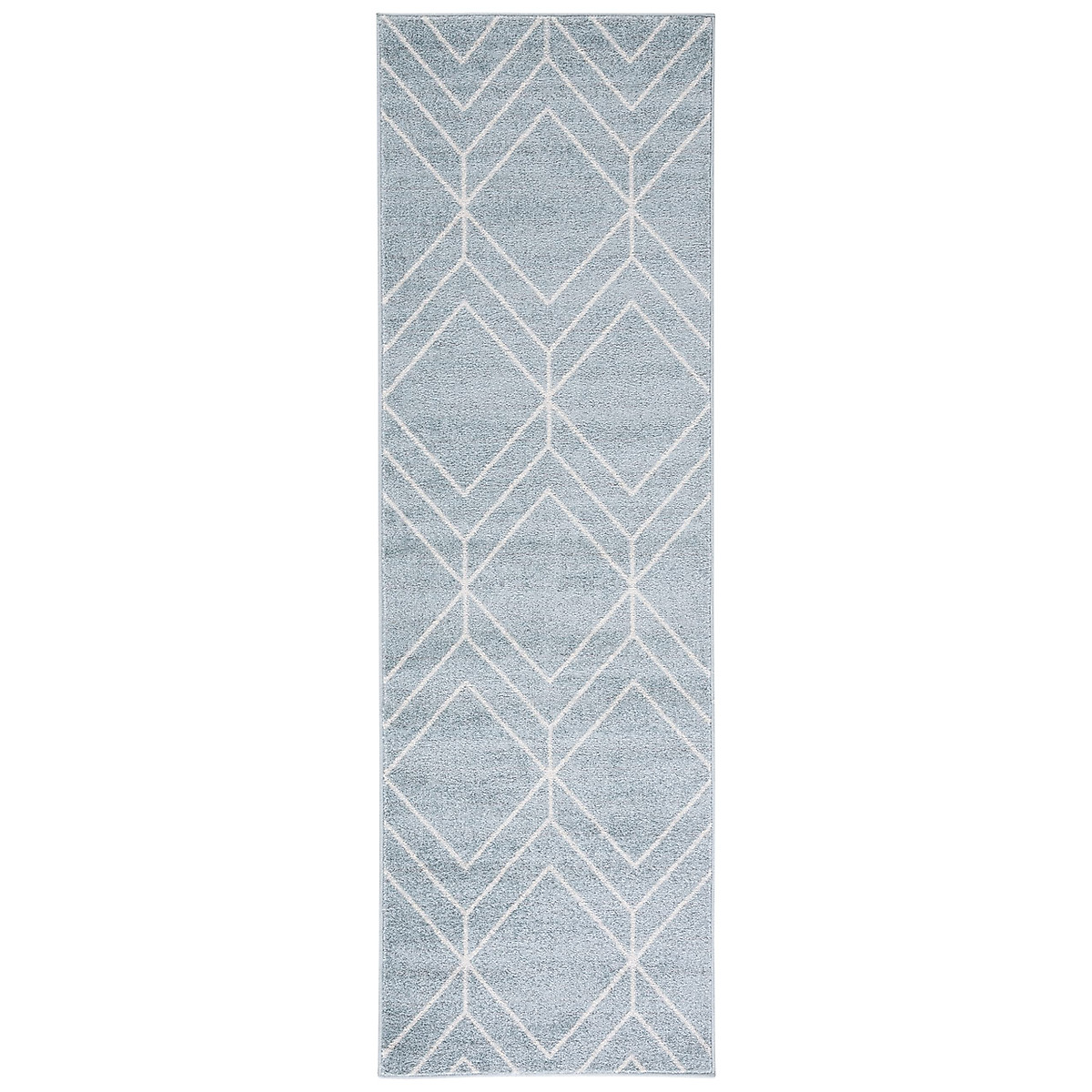 SAFAVIEH Adirondack Collection Runner Rug - 2'6" x 12', Blue & Ivory, Modern Geometric Design, Non-Shedding & Easy Care, Ideal for High Traffic Areas in Living Room, Bedroom (ADR241M)