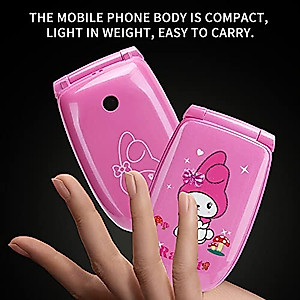 Dpofirs Portable Cute Flip Mobile Phone, Smallest Mobile Phone Toy for Kids Toddlers Students, 1.44in Mini Cell Phone, Mini Phone Gifts for Kids(Pink)