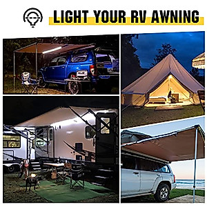 Kanruis RV Awning Led Light Strip SMD 5050 LED Chips Inside 4ft 1.23m Camping Awning Tent Dimmable Light Strip for RVing Camping Camper Motorhome Outdoors Leisure Party