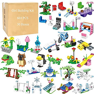 Ulanlan Girls Building Set for Age 6 Year Old Kids, STEM Toy Building Sets for Girls, Girls Building Block Construction Kits for Party Favors, Kids Prizes, Best Birthday Gift for Girls 30 Boxes