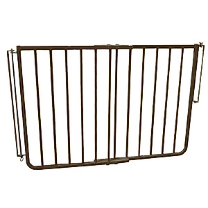 Cardinal Gates SS30OD Outdoor Baby Gate for Stairs - Adjustable Outdoor Dog Gate - Aluminum Safety Gate for Kids & Pets - Can be Installed at Angles - 27 to 42.5 Inches Wide - Brown