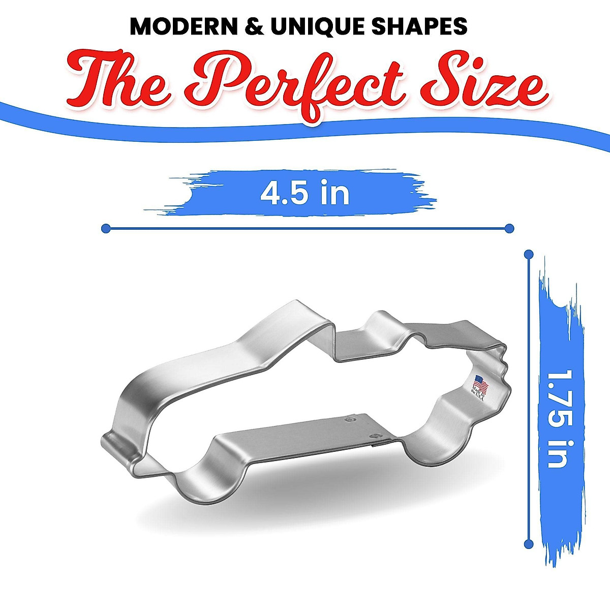 Convertible Car Cookie Cutter 4.5 in – Made in the USA – Foose Cookie Cutters Tin Plated Steel – Cookie Mold