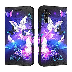 EnCases for Samsung Galaxy A14 5G Case,Samsung A14 5G Case Wallet with Hand Strap Galaxy A14 5G Case PU Leather Clip Flip A14 5G Wallet Case with ID Card,Credit Card Pocket Holder Kickstand,Butterfly