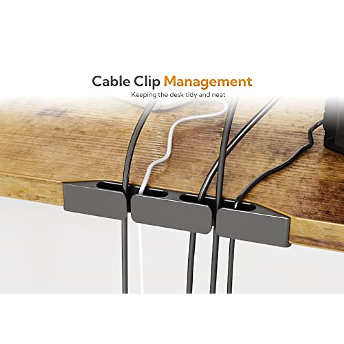 Claiks Electric Standing Desk, Adjustable Height Stand up Desk, 48x24 Inches Sit Stand Home Office Desk with Splice Board, Black Frame/Rustic Brown Top