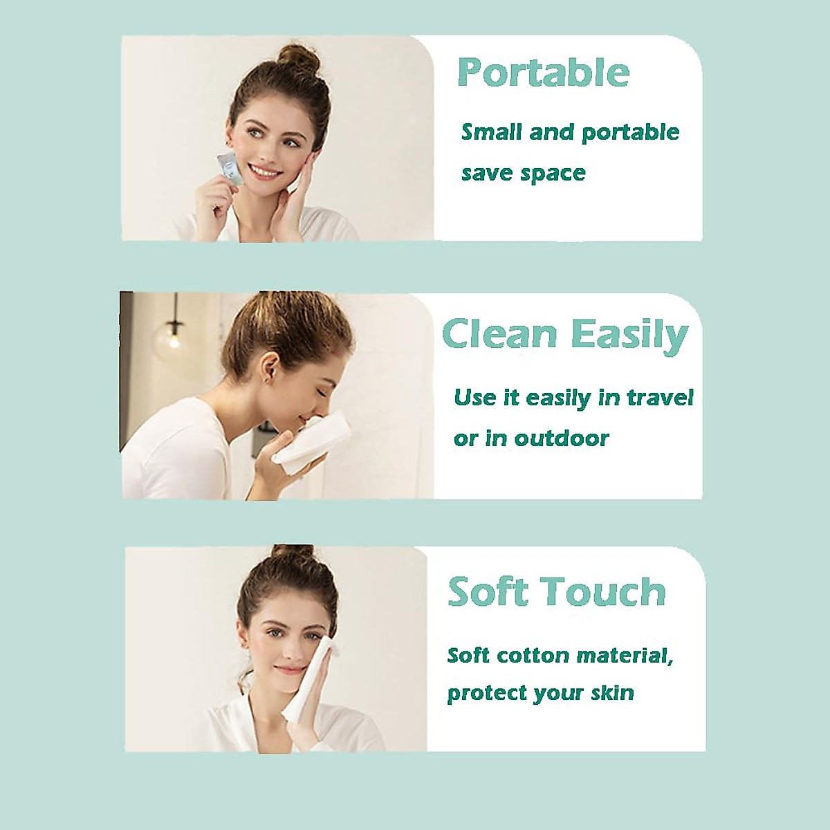 50 Pcs Compressed Towel Tablets Portable Disposable Coin Tissues, Soft Compressed Wash Wipe, Face Care Cloth, Perfect for Traveling Camping Cosmetic Use