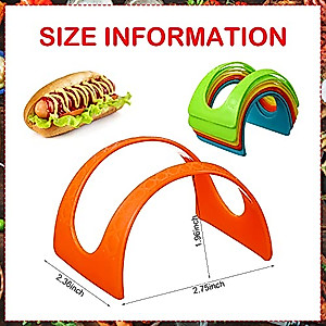 48 Pieces Taco Holder Stands Plastic Taco Plates Colorful Shell Holder Taco Racks Kitchen Taco Trays Serving Taco Stands for Microwave and Dishwasher Taco Bar Taco Party Supplies