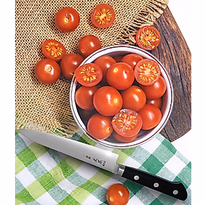 MASAMOTO AT Japanese Petty Knife 6" (150mm) Kitchen Small Utility Knife, Sharp Japanese Stainless Steel Blade, Pakkawood Handle, Made in JAPAN