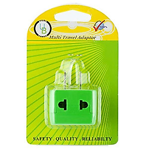 Yubi Power 2 in 1 Universal Travel Adapter with 2 Universal Outlets - Built in Surge Protector - Green Type A Plug Adapter for Canada, United States, Japan, and Mexico, International Power Adapter