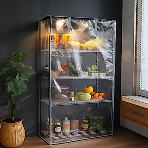 IndigoTempest9 Clear Vinyl Waterproof Shelf Cover for Wire Shelving - 48" W x 18" D x 72" H - with Zipper Closure - Protects from Dust and Debris - Only Cover