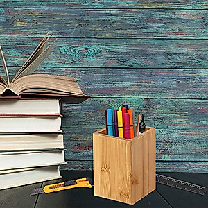 Pen Cup Holder,2 Pack Bamboo Wood Desk Pencil Holder Stand Multi Purpose Use Pencil Cup Pot Desk Accessories,Desktop Organizer Pencil Holder Ideal Gift for Office Home