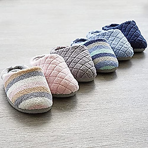 Dearfoams Women's Leslie Washable Memory Foam Terry Clog with Wide Widths Slipper, Medium Grey, 7-8