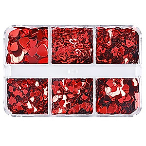 Holographic Nail Art Glitter 3D Holographic Nail Sequins Hollow Heart Glitters Flakes for Nail Art Craft