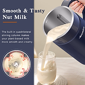 Arcmira Automatic Nut Milk Maker, 20 oz Homemade Almond, Oat, Soy, Plant-Based Milk and Dairy Free Beverages, Almond Milk Maker with Delay Start/Keep Warm/Boil Water, Soy Milk Maker with Nut Milk Bag