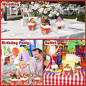 Meanplan 160 Pack 2oz Glitter Plastic Dessert Cups with Spoons 160 Disposable Square Plastic Dessert Cups and 160 Glitter Spoons for Party Dessert Appetizers (Silver)