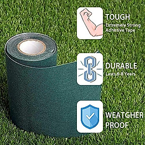 TYLife Artificial Grass Self-Adhesive Seaming Turf Tape Lawn,Carpet Jointing 6" x32.8'(15cm x 10m), 33'