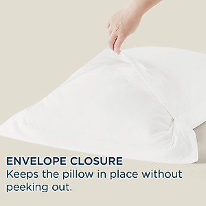 Bedsure Euro Sham Pillow Covers - 100% Cotton Waffle Weave Pillow Shams 2 Pack, Ultra Soft and Cozy Throw Pillow Covers for Bed Pillows, Decorative Euro Shams for Sofa and Couch, White, 26x26 Inches