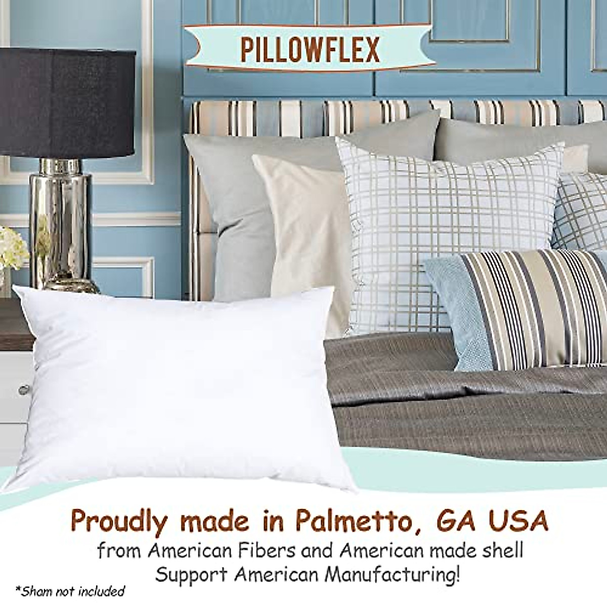 Pillowflex Synthetic Down Pillow Insert - 14x20 Down Alternative Pillow, Lumbar Pillow Insert for Sham - Back Pillow, Travel Size Pillow - Polyester Neck Pillow - 1 Decorative Pillow Form