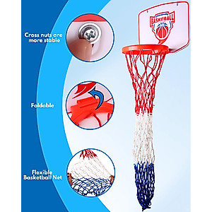 CT SPORTS Basketball Laundry Hamper for Kids - Slam Dunk Fun! Over The Door 2 In 1 Hanging Basketball Hoop Basketball Hamper Gift for Boys & Girls - Keeps Clothes Off the Floor & Encourages Tidiness