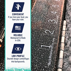 Quik Measure Pro Fish Rulers - 36" Boat Ruler Fish Measuring Sticker - Transparent Waterproof Decal Tape Measure - Made in USA - Clear Discreet Adhesive for Boat, Kayak, Net, Gaff, Table - 36 in