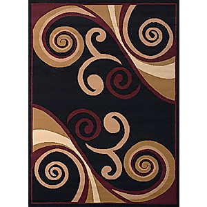 United Weavers of America, Dallas Collection, Area Rug, Indoor, Polypropylene, Jute Backing, Stain Resistant, Contemporary, Burgundy, ‎Paisley Pattern, 5'3" x 7'2"