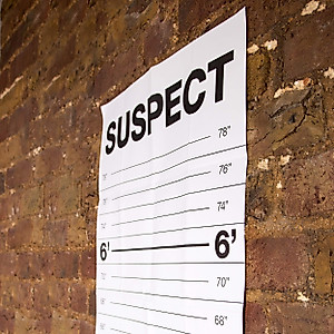 Suck UK | Mugshot Height Chart | Photo Backdrop & Growth Chart for Kids | Adult Party Props Or Playroom Wall Decor | Funny Posters & Height Chart for Kids | Mugshot Wall Hanging for Kids Room Decor