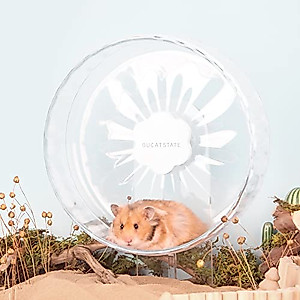 Bucatstate Hamster Exercise Wheel Super-Silent with Adjustable Base Dual-Bearing Cage Accessories Quiet Spinning Running Wheel for Dwarf Syrian Hamster Gerbils and Other Small Animals
